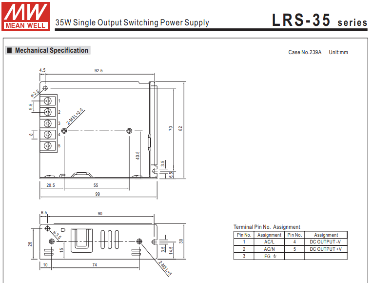Bộ nguồn Mean Well LRS-35-24 | Etech Việt Nam