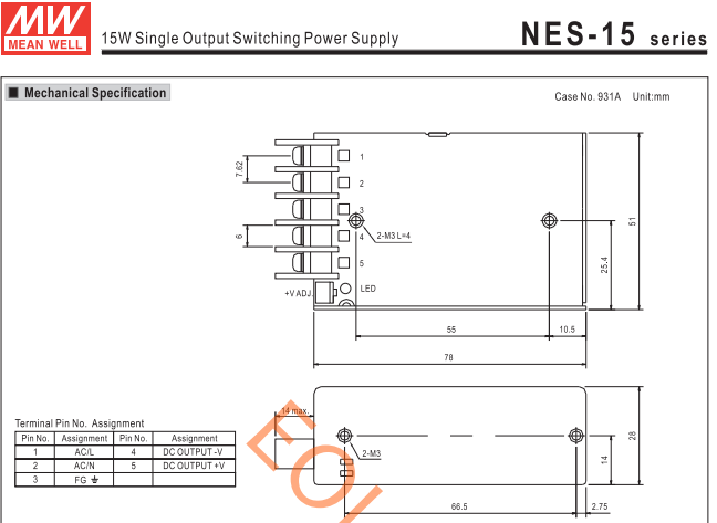 Bộ nguồn Mean Well NES-15-24 - Etech Việt Nam