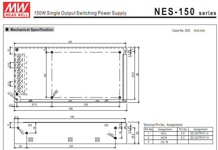 Bộ nguồn Mean Well NES-150-24 | Etech Việt Nam